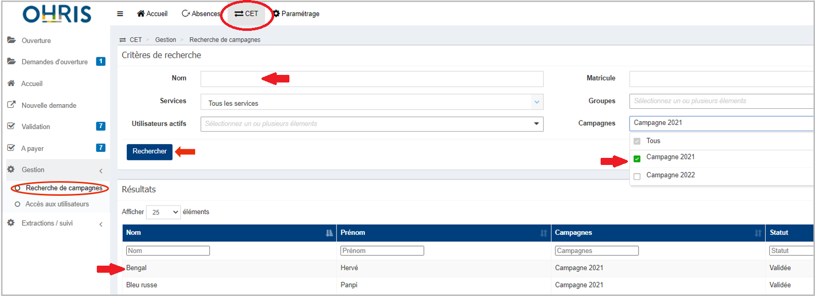 module_cet:comment_rechercher_une_demande_cet [Documentation oHRis]